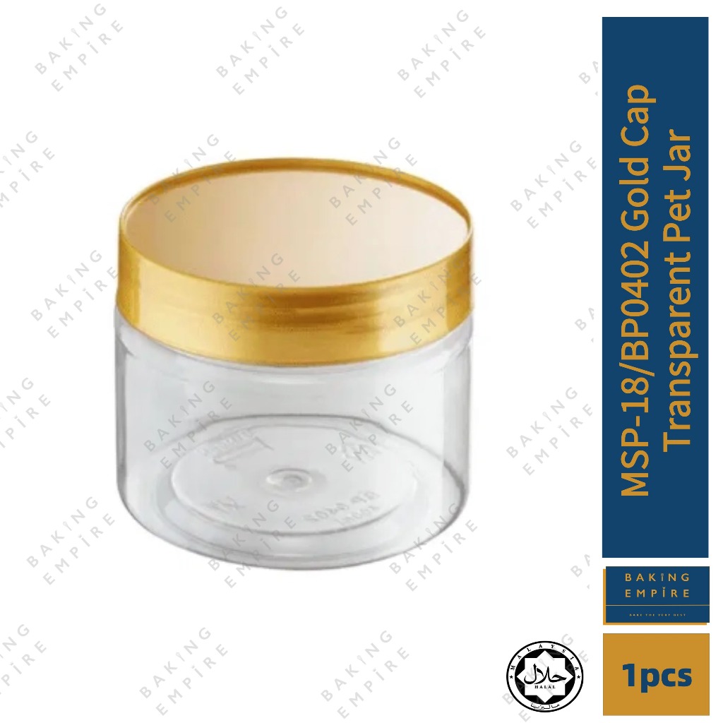 MSP-18/BP0402 Gold Cap Transparent Pet Jar/Container 300ml/400ml ...