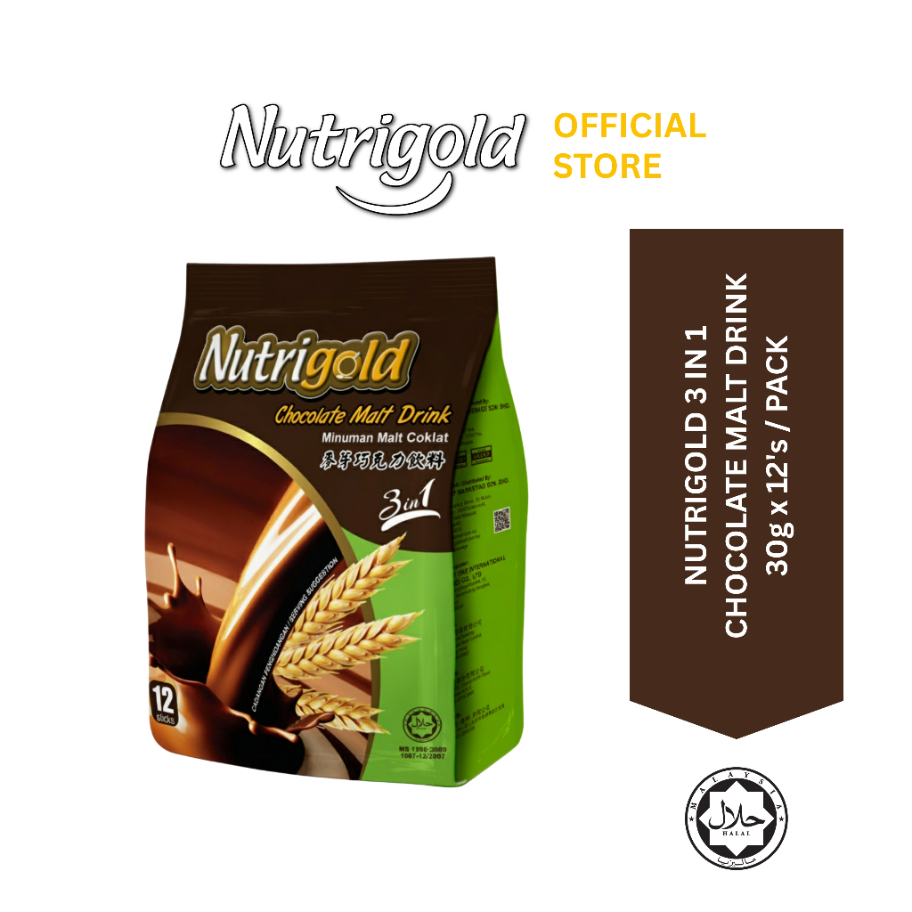Nutrigold Instant 3 In 1 Chocolate Malt Drink (30g x 12 Sticks ...