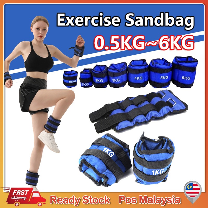 Ankle Weights Pair Sand Bag 1kg-6kg Adjustable Leg Ankle Wrist Sand Bag ...