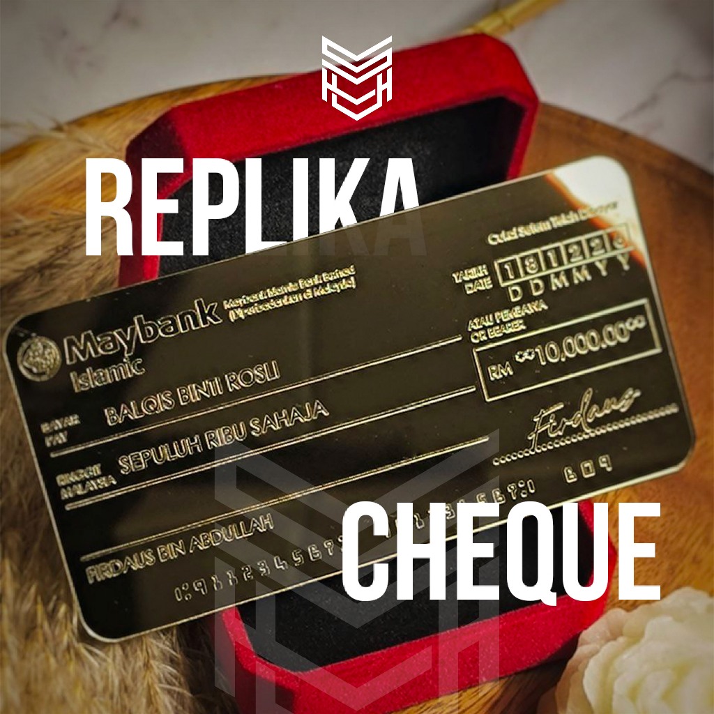 Replika Mockup Cheque / Cek Hantaran Acrylic Plate | Shopee Malaysia