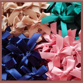(100 pcs) 4cmx4cm Small Satin Ribbon Reben Siap Murah Ready Made Deco ...