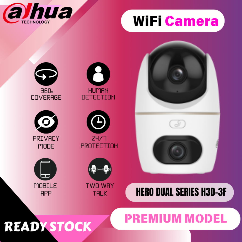 Dahua CCTV Hero Dual Series 3+3MP Indoor Wi-Fi Dual-Lens Pan & Tilt ...