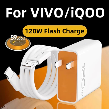 For VIVO/iQOO 120W Super Flash Charge Adapter 6A Double C Cable for ...