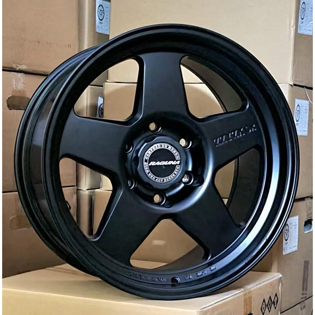 [1 SET] 4X4 RAGUNA OX 17X8.5JJ ET0 6H139.7 GLOSSY BLACK, GUN METAL ...