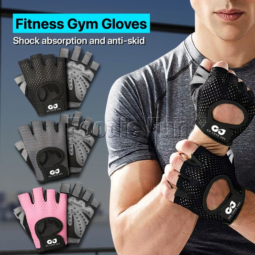 High-Performance Non-Slip Fitness Gym Gloves with Breathable Mesh Shock ...
