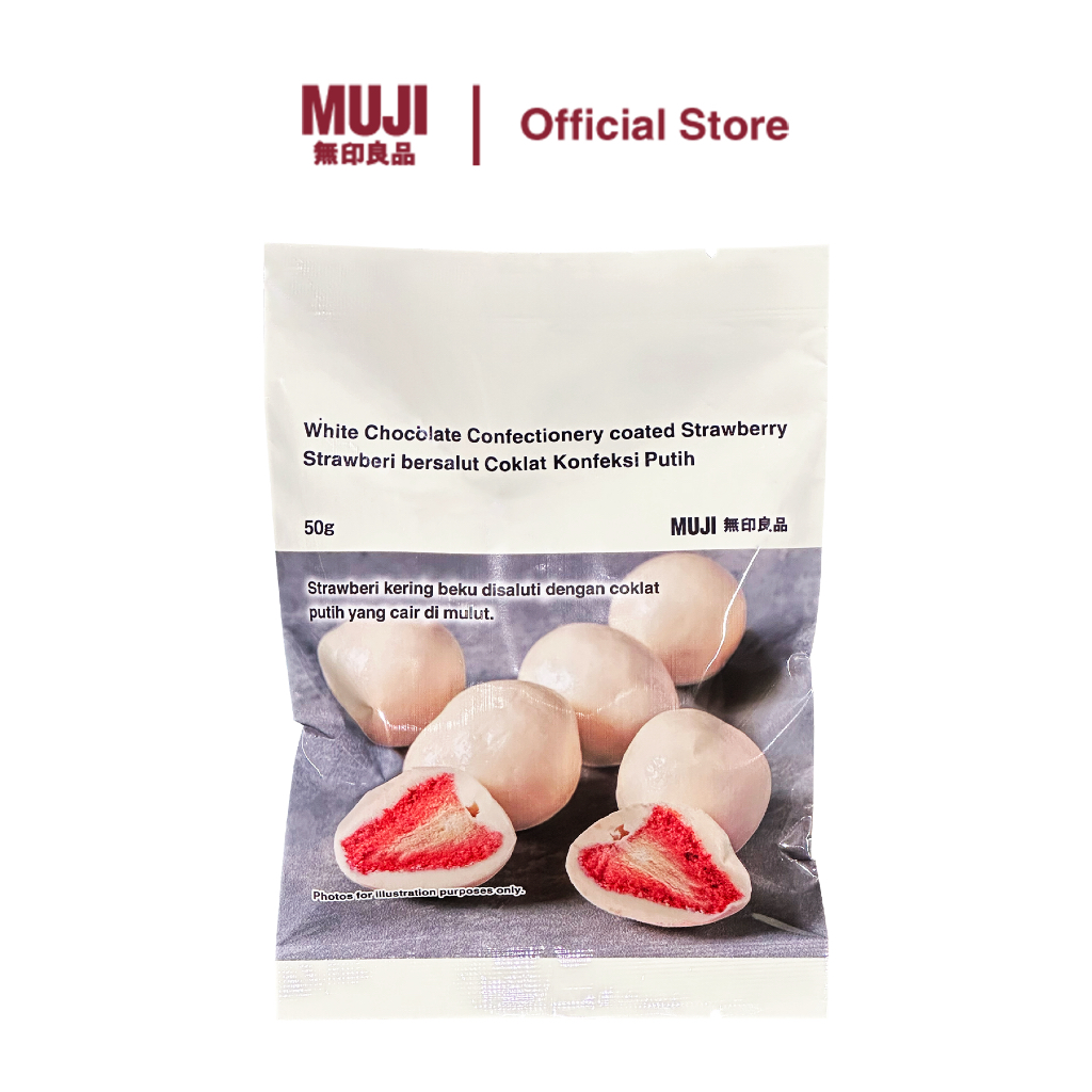 [HALAL] MUJI White Chocolate Strawberry 50g | Shopee Malaysia