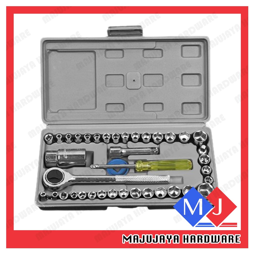 40pcs Combination Socket Set Tool Box Set Ratchet Spanner Wrench Set 1/ ...