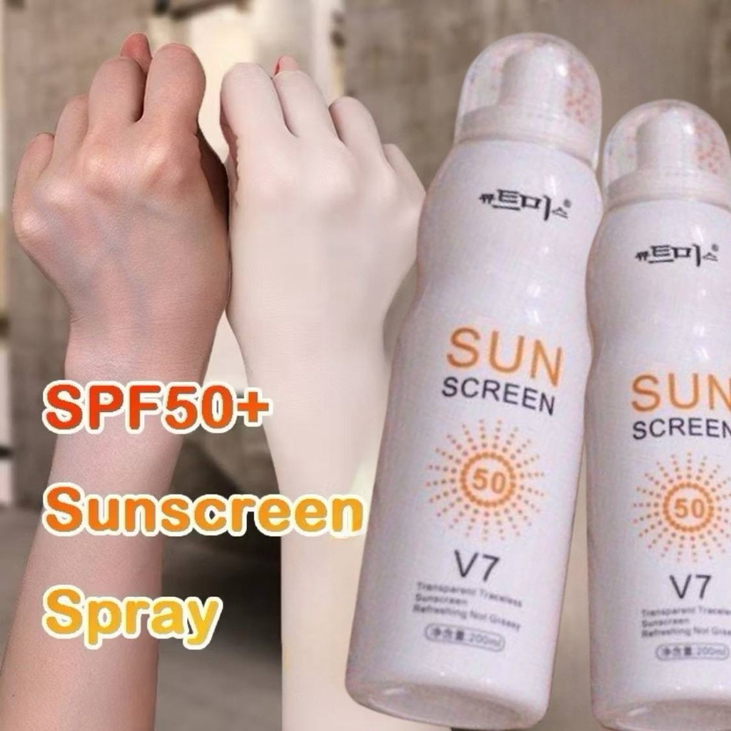 SPRAY SUN SCREEN V7 Perlindungan sepanjang hari dengan SPF50 Anti ...