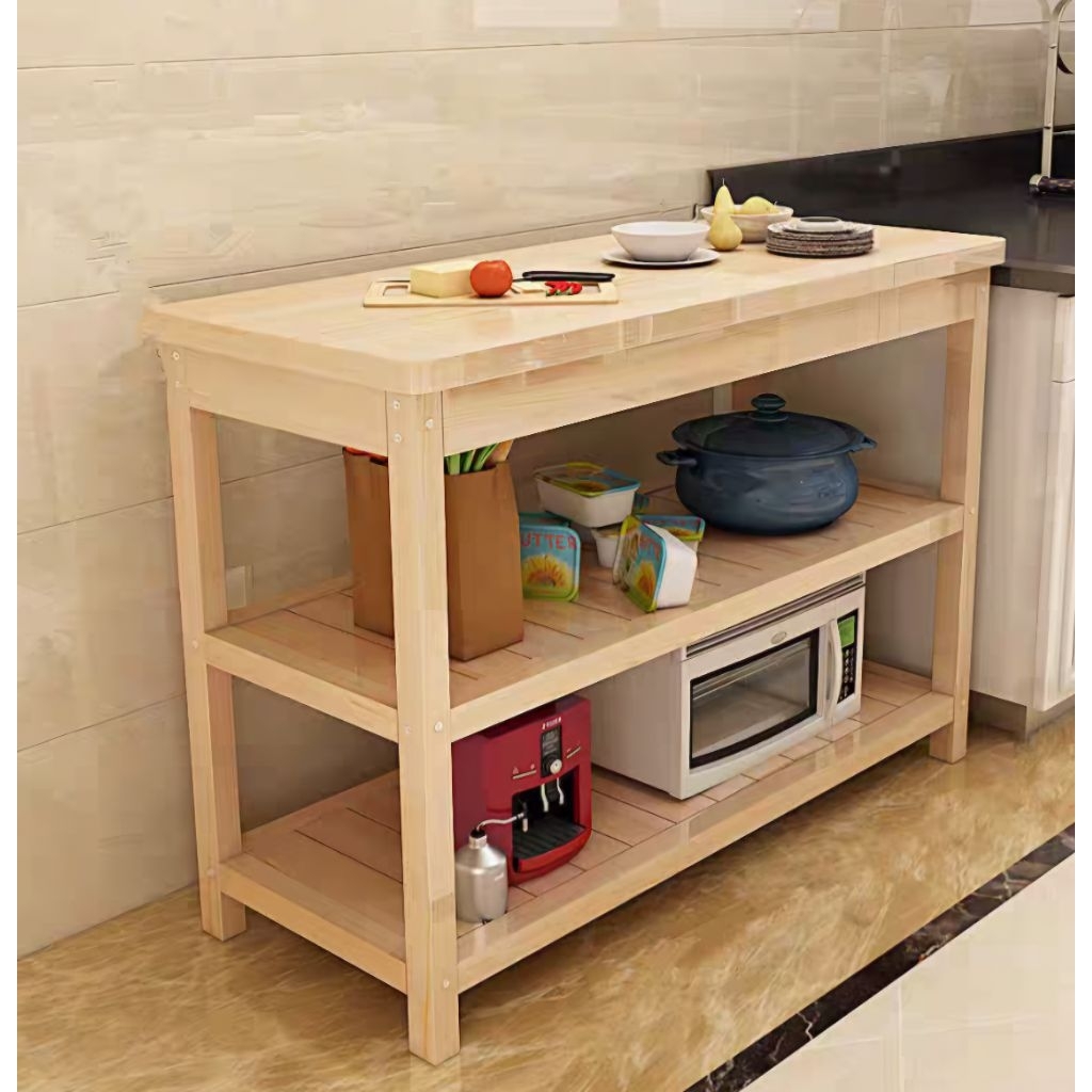 Solid wood kitchen cutting table cooking table easy to operate long ...