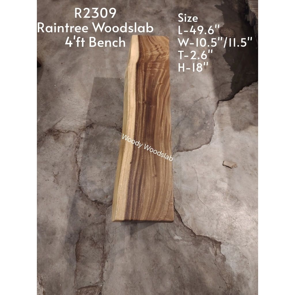 Raintree Woodslab 4'ft Dining Bench Solid Woodslab | Shopee Malaysia