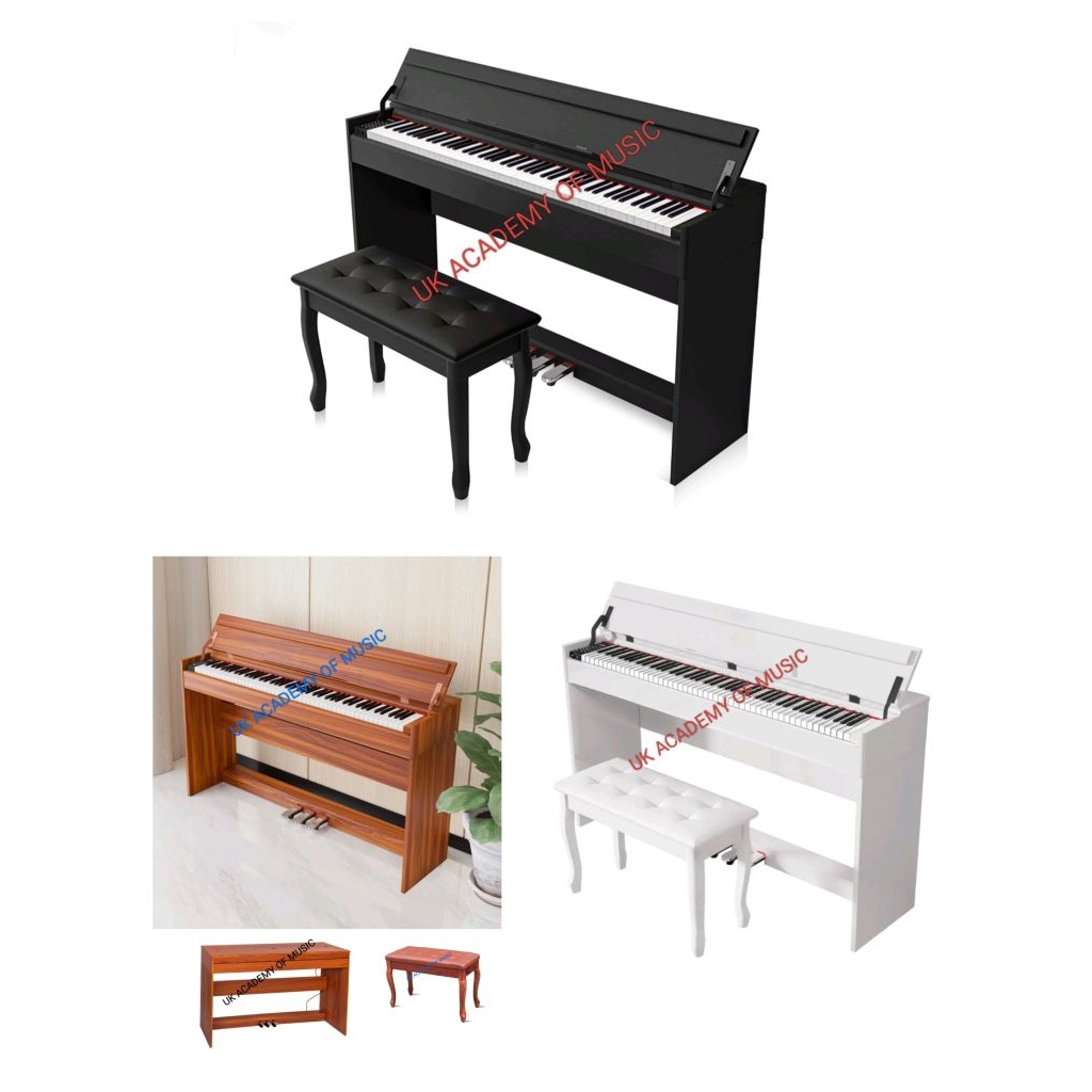 UK Digital Piano Standard Keyboard Weighted 88 Keys With Bluetooth and ...
