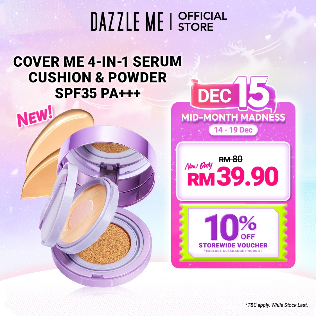 [CM Series] Dazzle Me Cover Me 4-in-1 Serum Cushion & Powder SPF35 PA ...