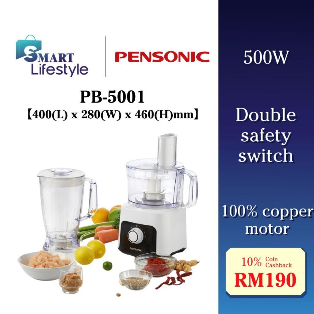 Pensonic 500W Multi-Functional Food Processor PB-5001 | Shopee Malaysia