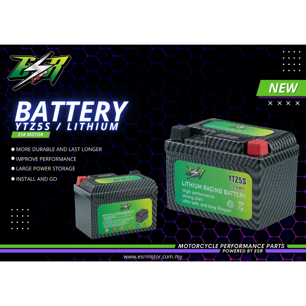 BATTERY LITHIUM ESR MOTOR | Shopee Malaysia