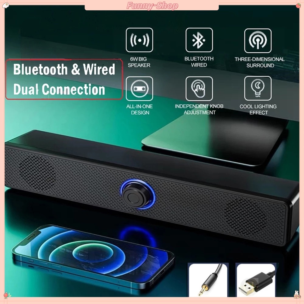 Mini USB Speaker Bluetooth Wayar untuk PC dan Teater Rumah Surround ...