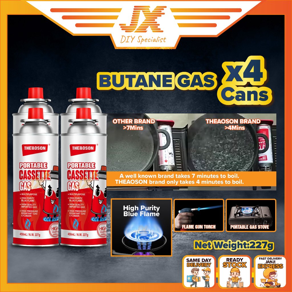 Liquefied Butane Gas Cartridge 230g 4 bottle Gas Tin Gas Dapur Gas ...