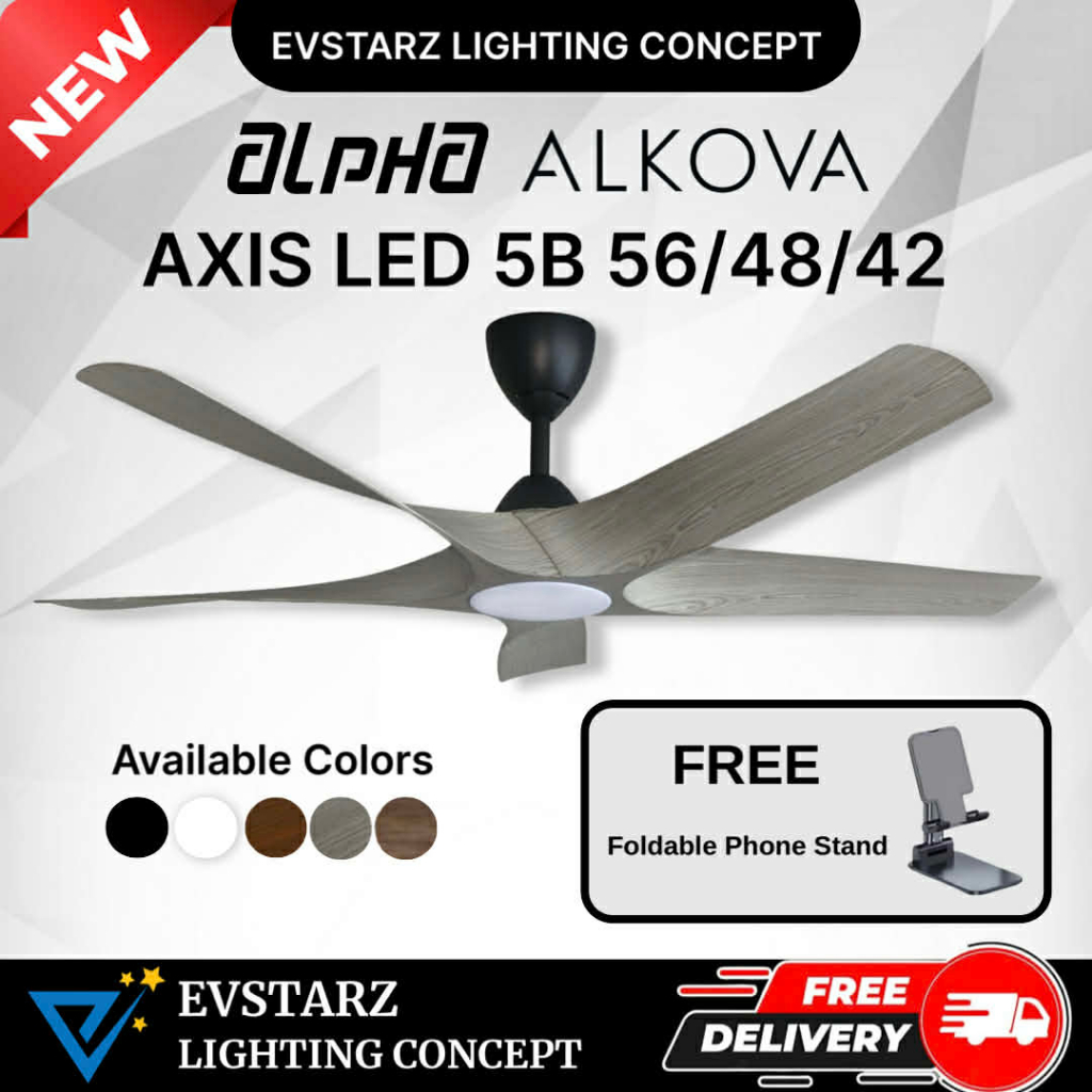 ALPHA ALKOVA AXIS LED 5B 56/48/42 Inches DC Motor Ceiling Fan with ...