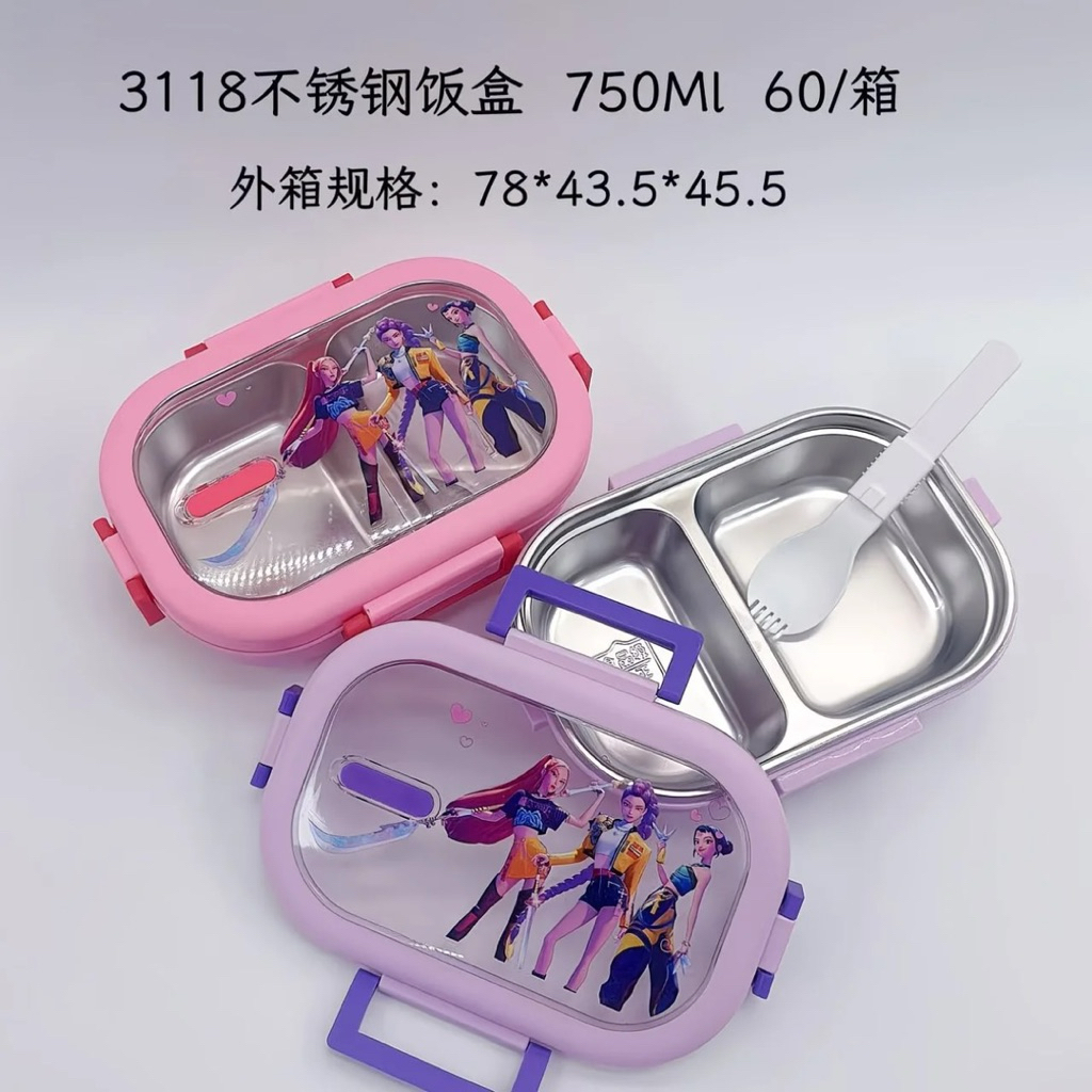 KPOP Demon Hunter Huntrix Lunch Box 304 Stainless Steel Student Bento ...