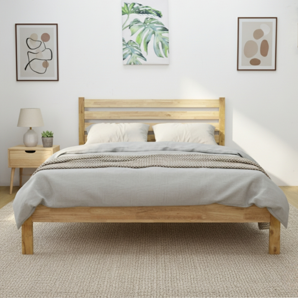 Furniture Direct ANJU solid wood queen size bed frame/ katil queen ...
