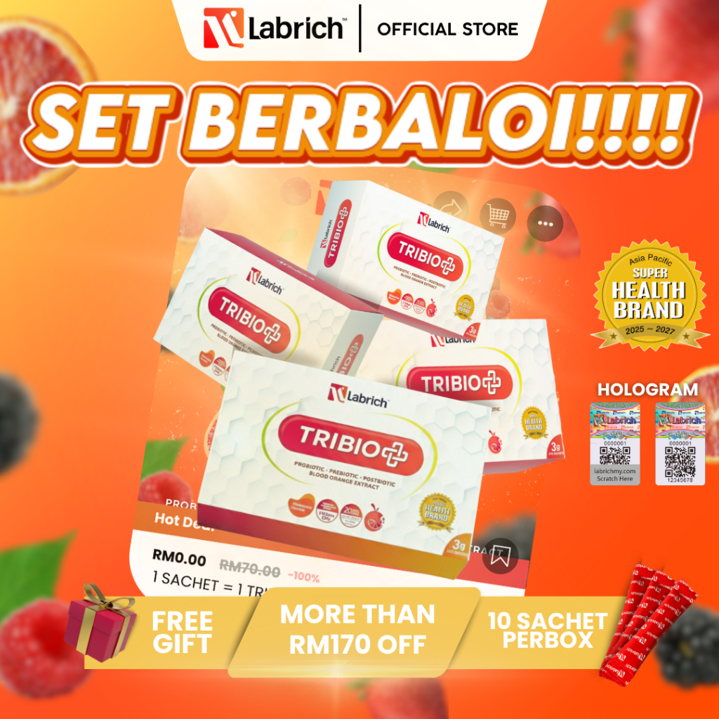 [PROBIOTIC] LABRICH TRIOBIO SET BERBALOI 4 KOTAK FREE MISTERYBOX ...