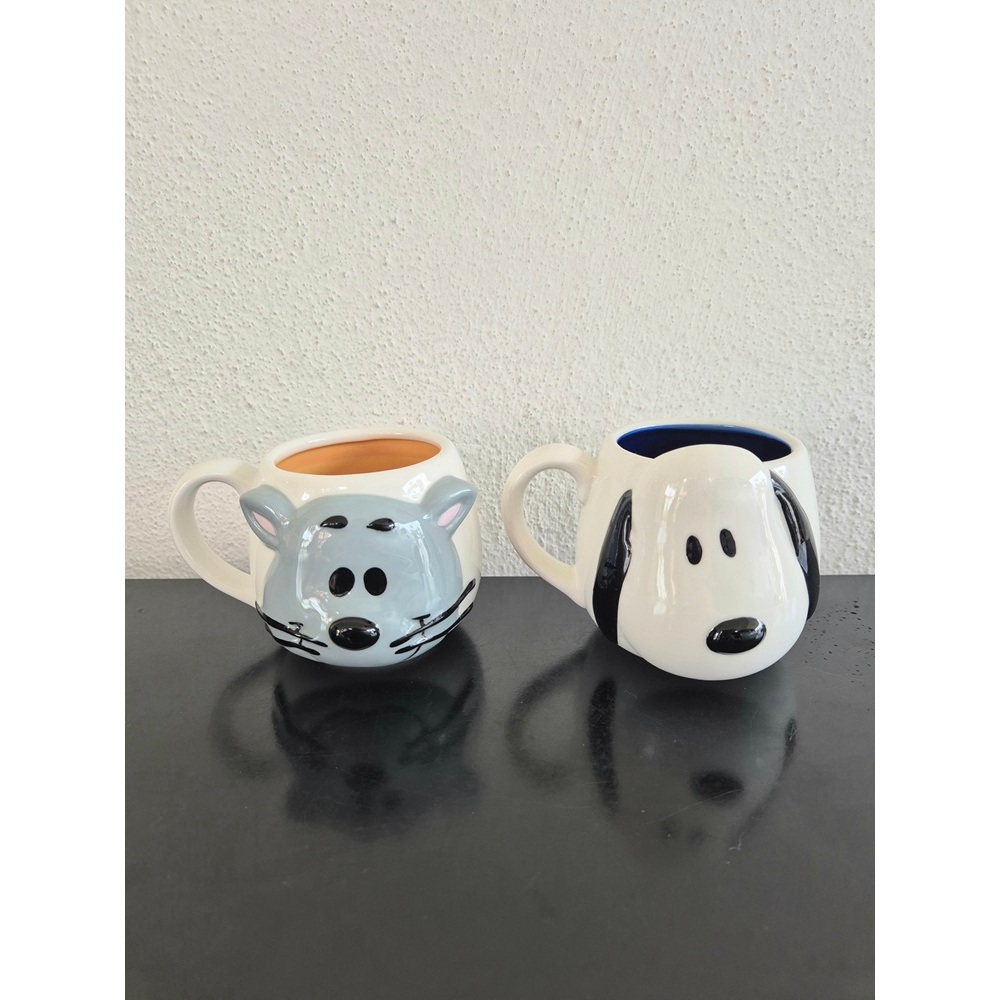 2019 Peanuts relief face mug (Faron & Snoopy) | Shopee Malaysia
