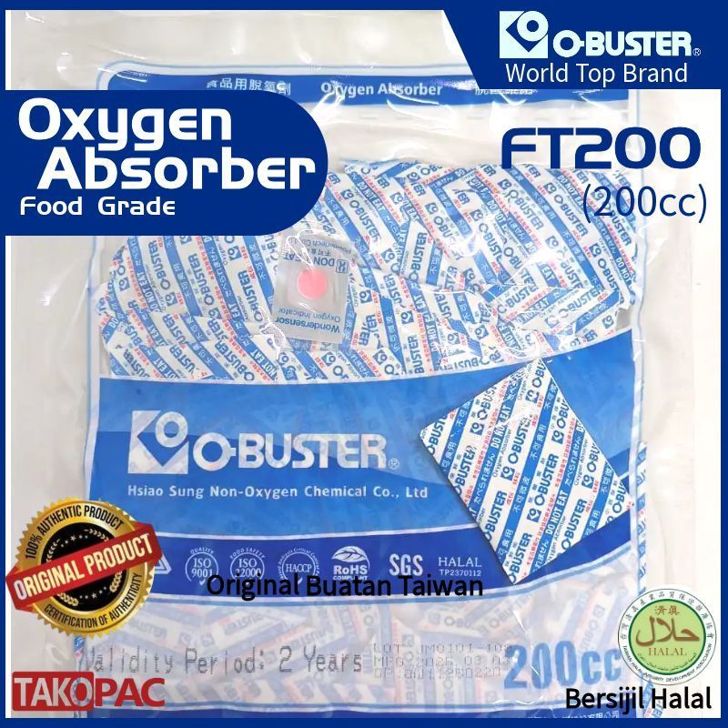 Halal Certified FT200 O-BUSTER Oxygen Absorber 200cc, Oksigen Absorber ...