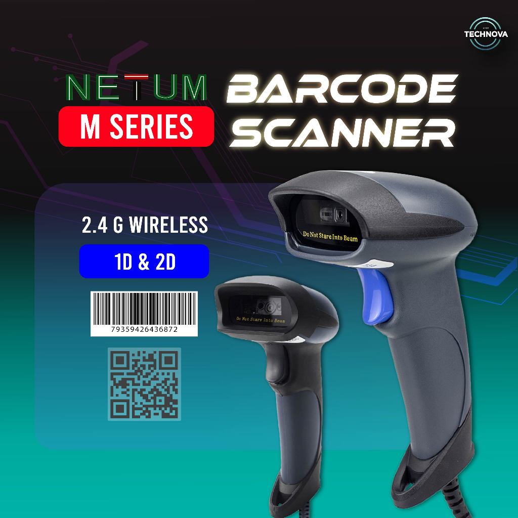 NETUM Barcode Scanner Wireless 1D 2D QRCode USB/2.4G Wireless USB ...