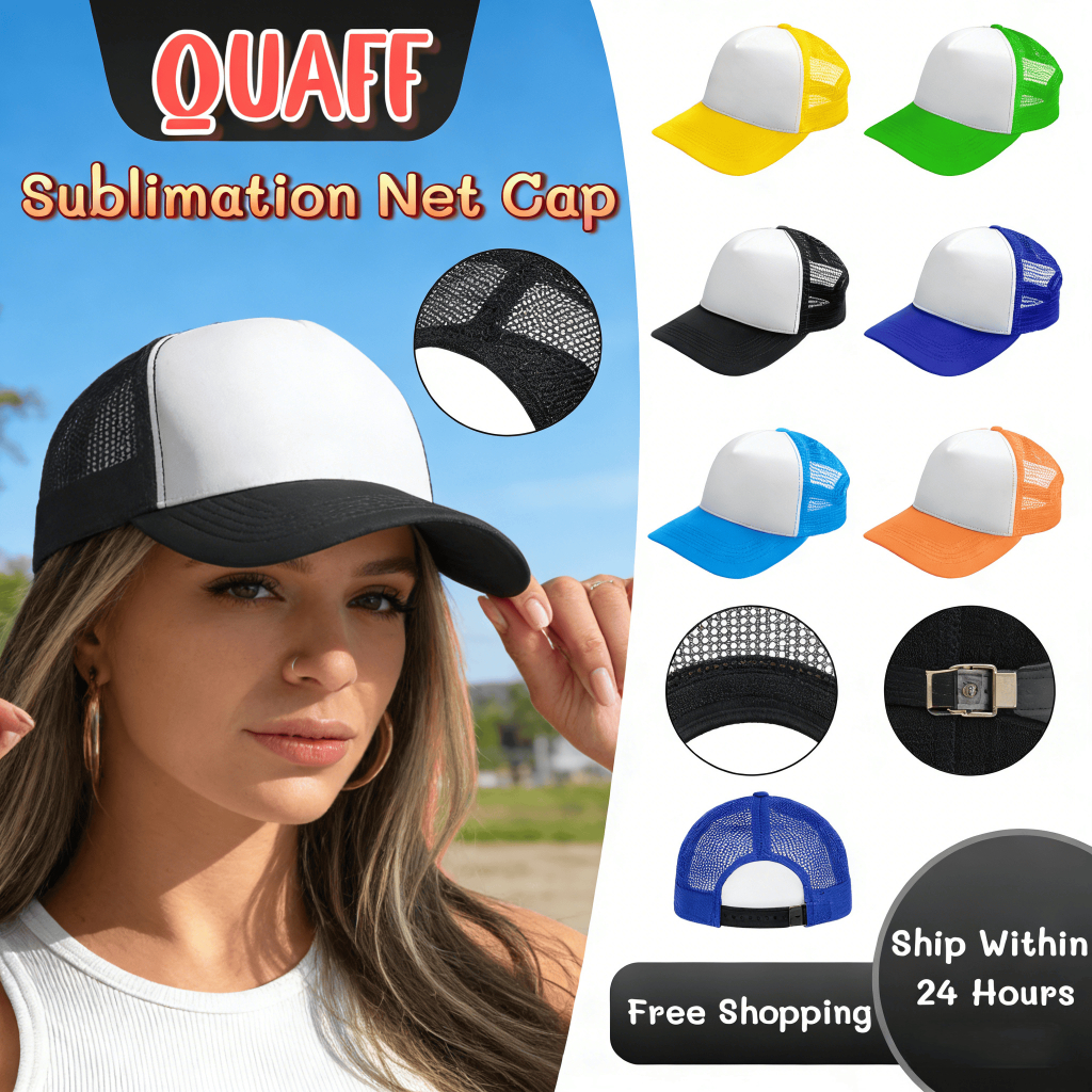 QUAFF Sublimation Printable Polyester Net Mesh Trucker Cap | Shopee ...