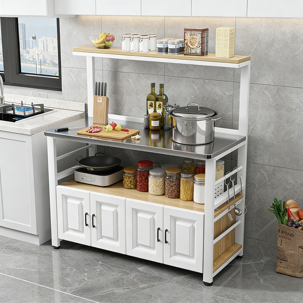Multi-Tier Kitchen Storage Shelf Organizer Cabinet For Home Cabinet ...