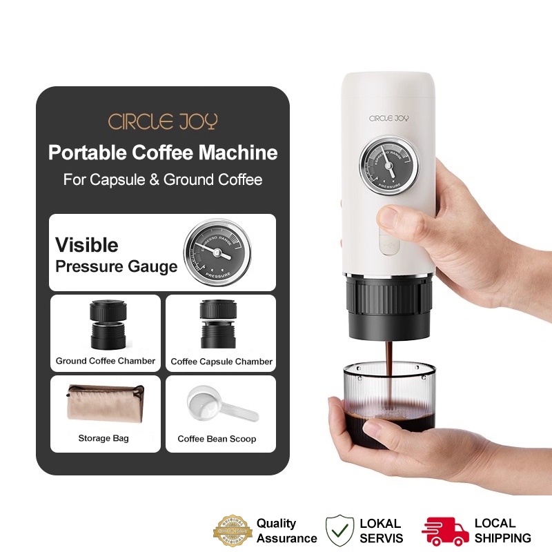 CIRCLE JOY Portable Espresso Coffee Machine 20BAR High Pressure Capsule ...