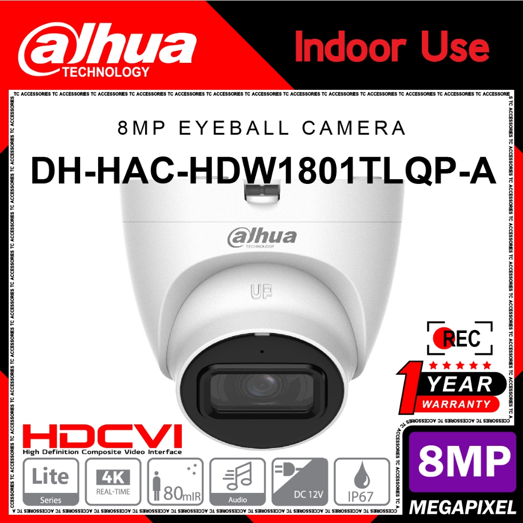 Dahua 8MP 4k Ultra HD 8.0MP Resolution IR Dome CVI Camera DH-HAC ...