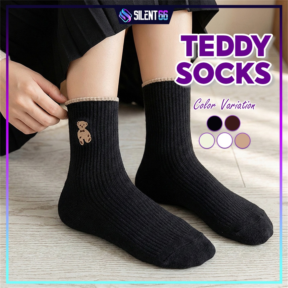 READY STOCK Women Teddy Tube Cotton Long Sock 1 Pair Student Casual ...