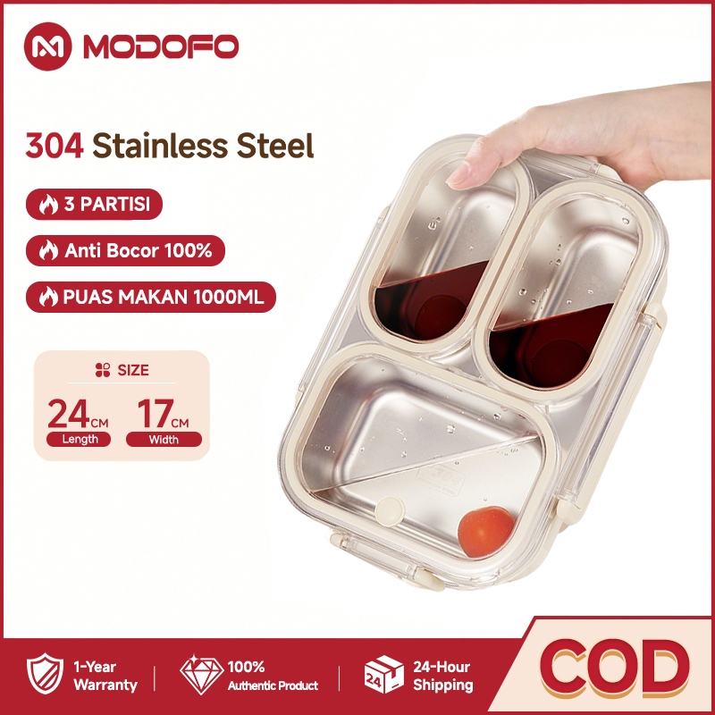 MODOFO 304 Stainless Steel Lunch Box Portable Storage Container Kids ...