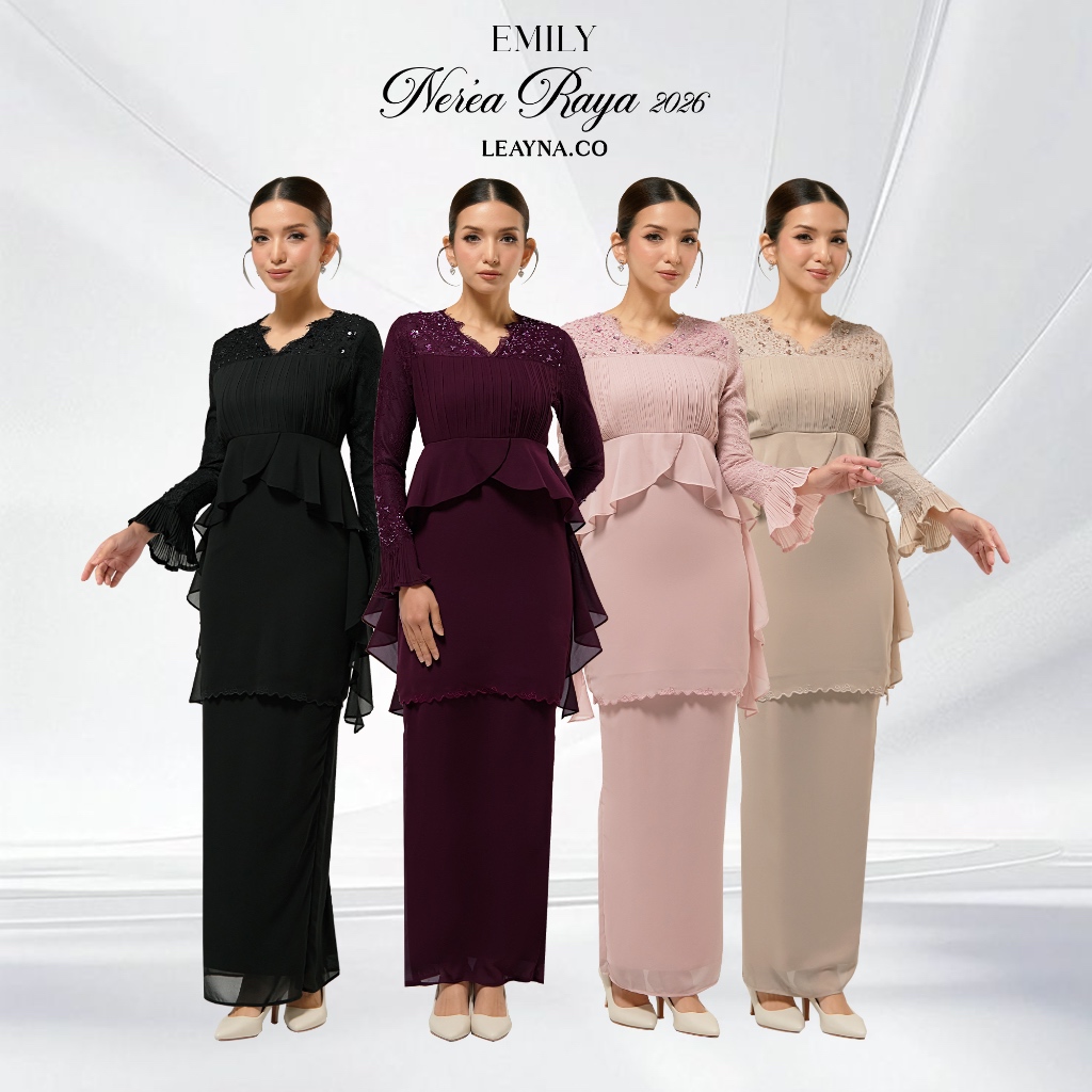 LEAYNA.CO EMILY Kurung with Shawl | Shopee Malaysia