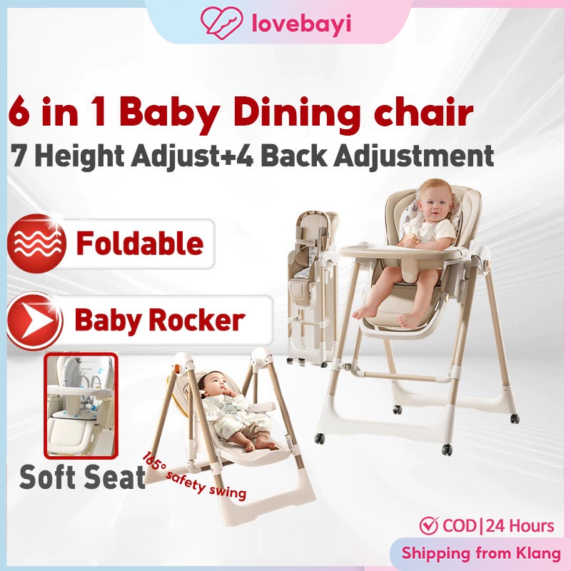 6in1 Baby Dining Chair Foldable Baby Chair Feeding Kerusi Baby Duduk ...