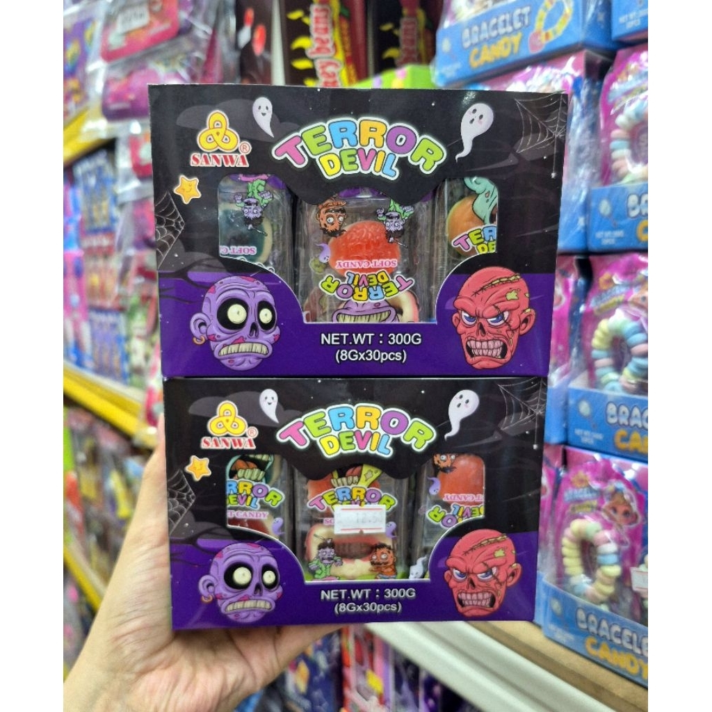 (3pcs/30pcs) Sanwa Terror Devil Gummy Mix Fruit Flavours Halal Ready ...