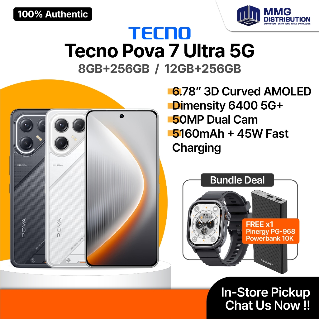TECNO Pova 7 Ultra 5G Smartphone | 8+256GB | 144Hz 1.5K AMOLED ...
