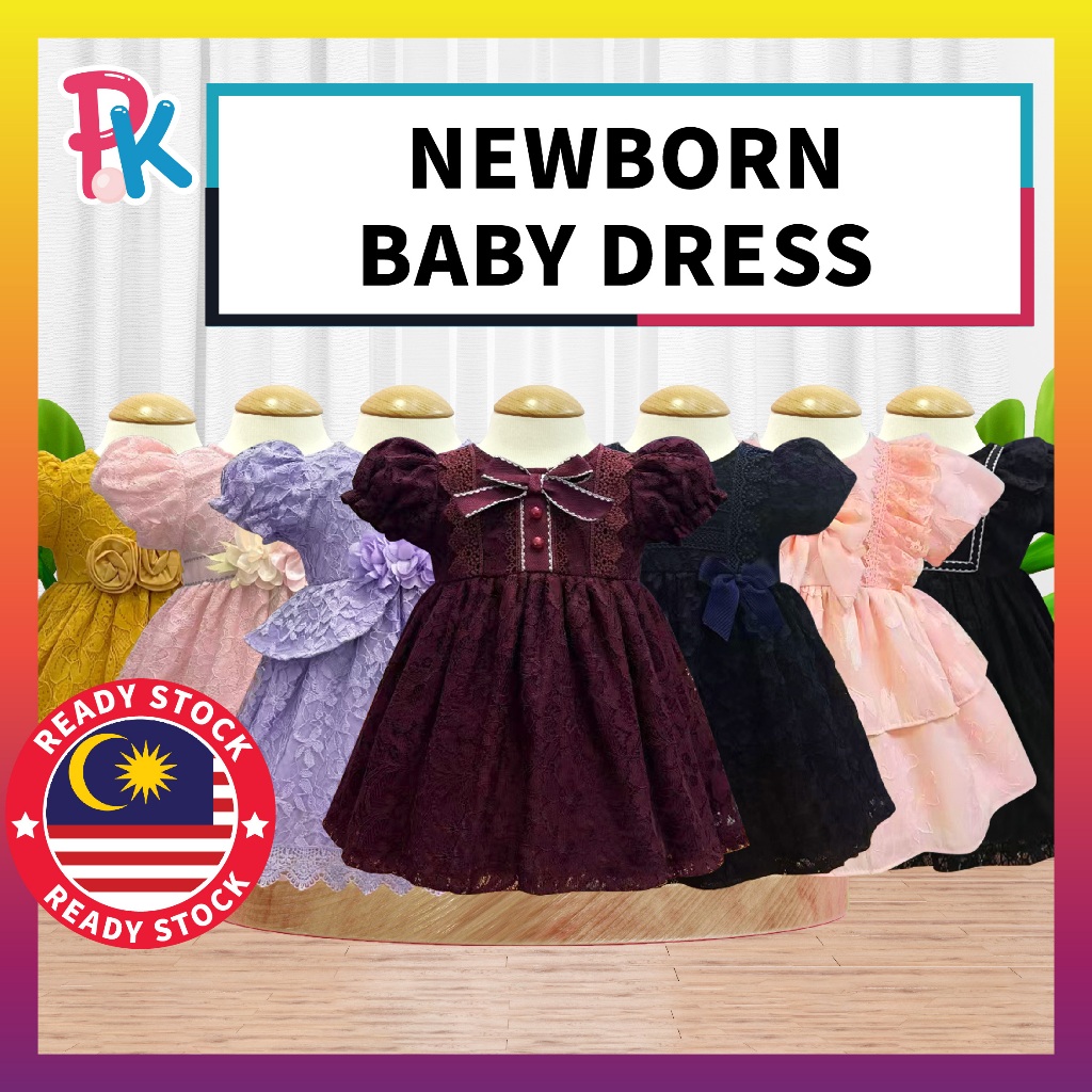 [0-24±mth] Gaun Baby Dress Baby Newborn Baju Baby Perempuan Lembut Kids ...