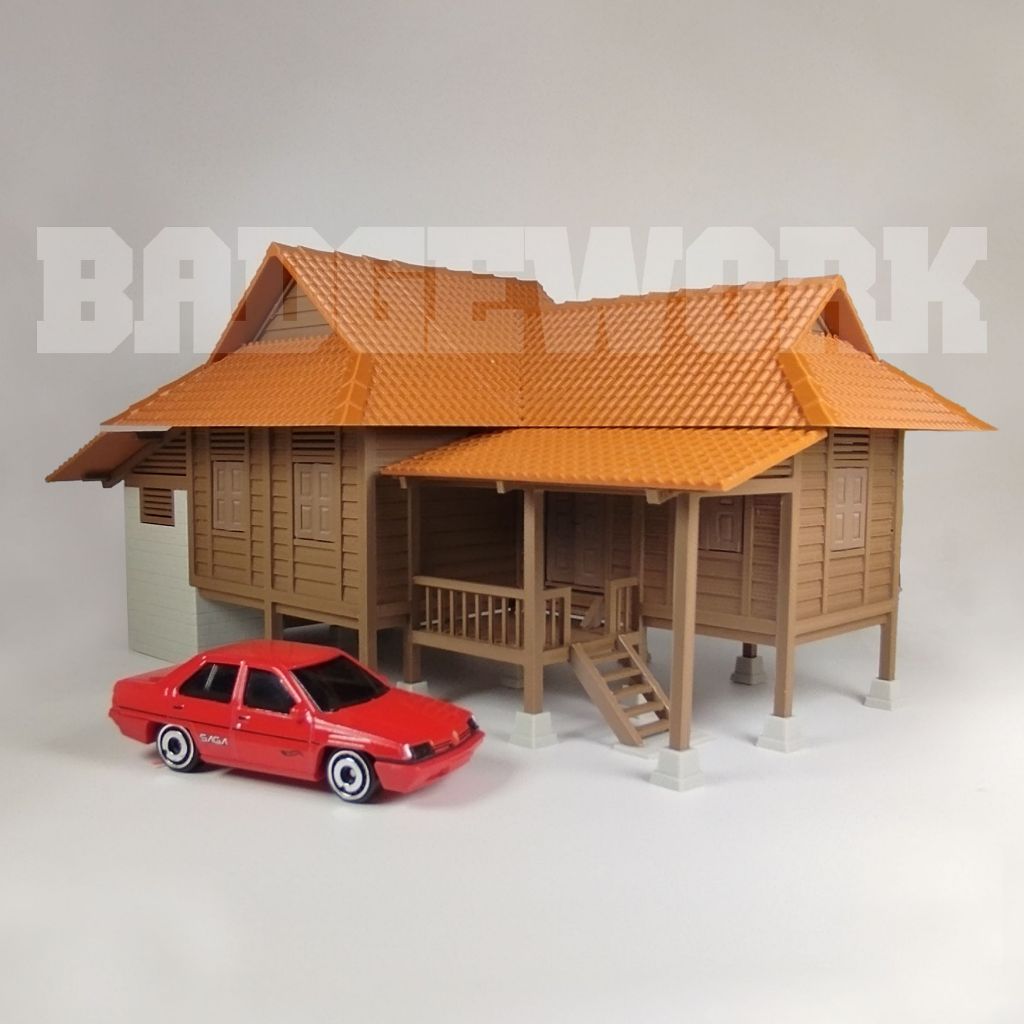 1/64 Scale Replika Rumah Melayu 3D Model for Diorama, Hotwheels ...