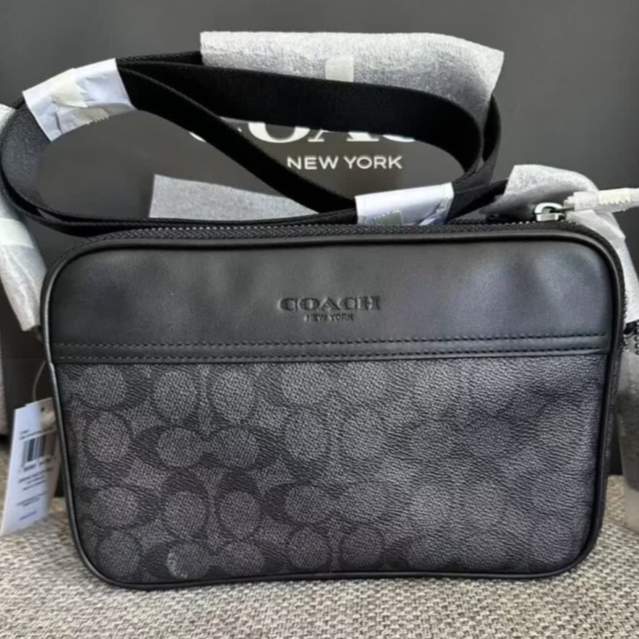 【Coach】Beg lelaki Classic Genuine Leather Monogram Camera Bag Man's ...