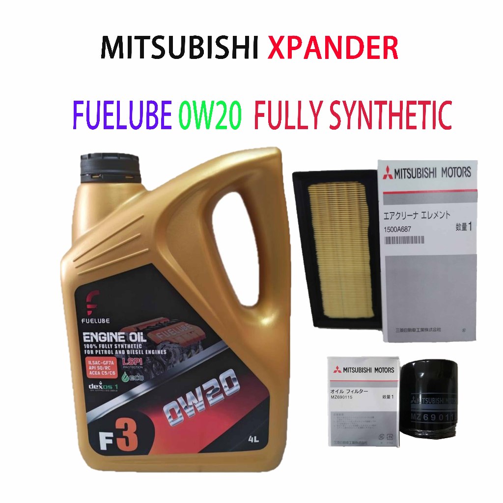 MITSUBISHI XPANDER OIL FILTER + AIR FILTER + FUELUBE 0W20 FULLY ...