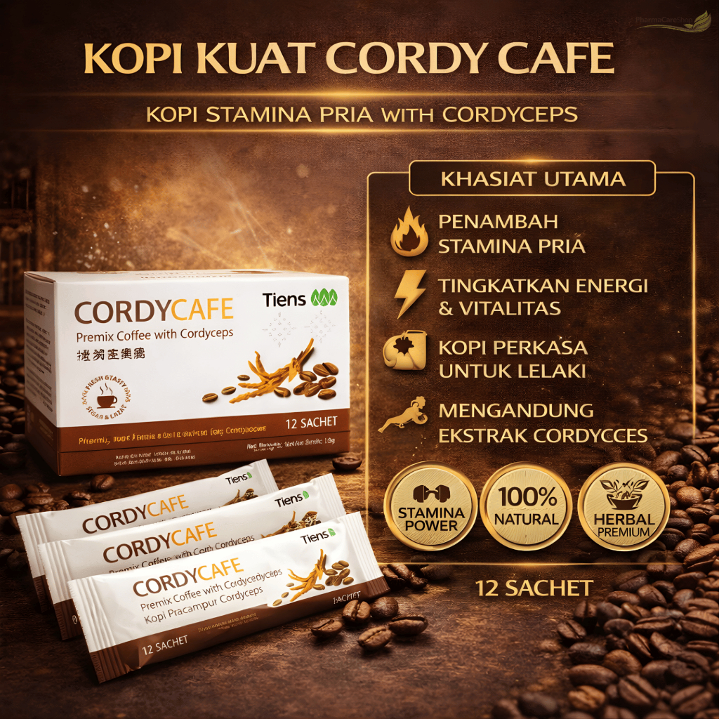 Cordy Cafe Coffee Kopi Kuat Tenaga Jantan Original Tiens 100% Cordyceps ...