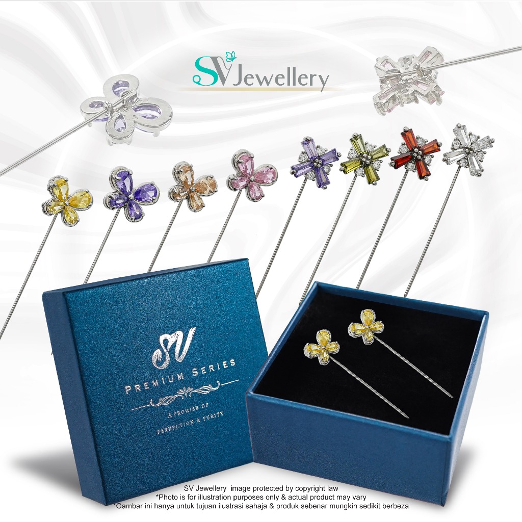 Sv Premium Jarum Peniti Zircon Rama Rama Jarum Peniti Hijab Pin ...