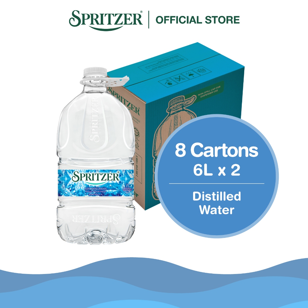 Spritzer Distilled Water - 8 Cartons Bundle (6L X 2) | Shopee Malaysia