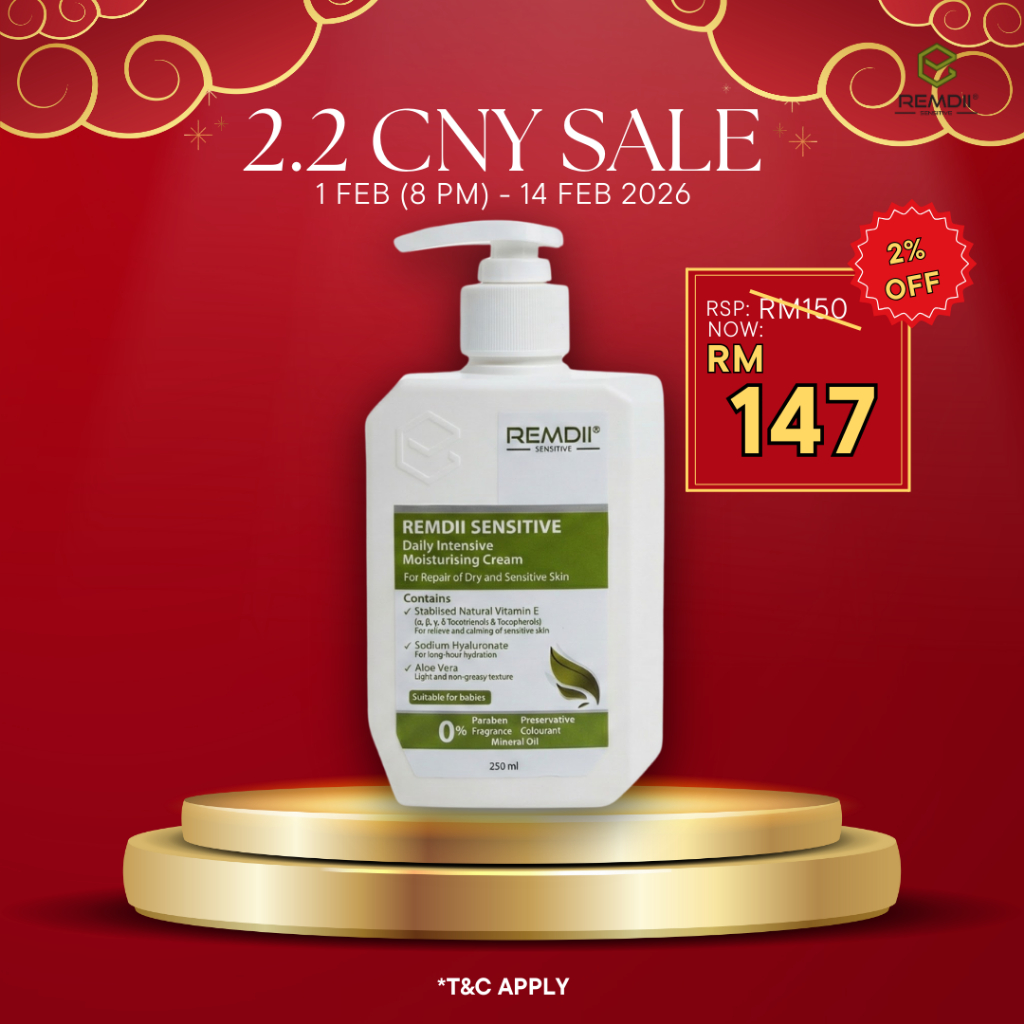 REMDII Sensitive Ceramide Cream (250ml) Family Pack | Steroid-Free Body ...