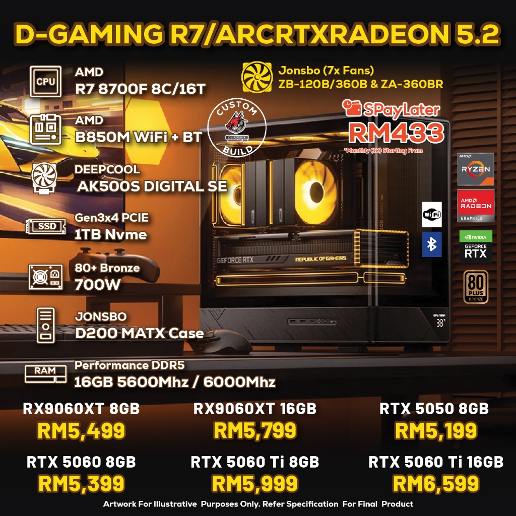 DOTATECH D-GAMING R7/ARCRTXRADEON 5.2 - CUSTOM PC GAMING PACKAGE 7 ...