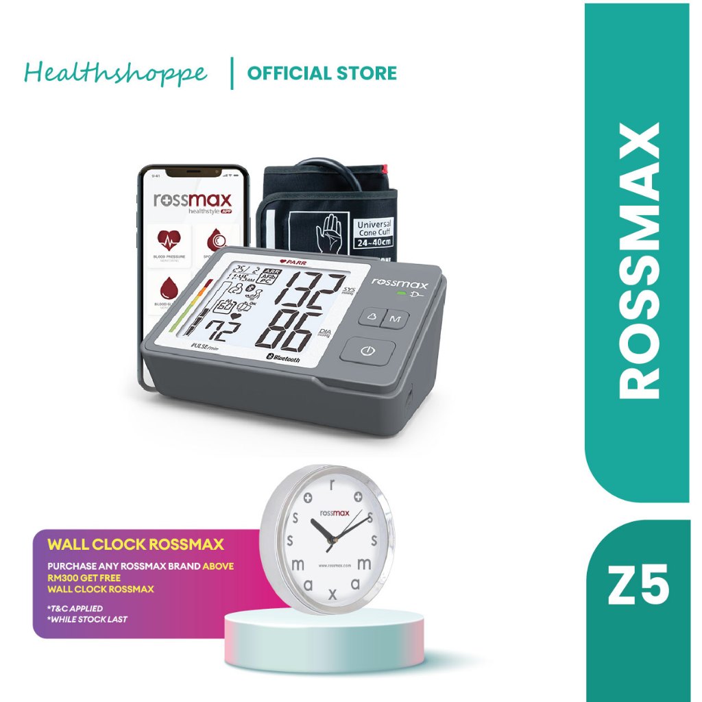 Rossmax Z5 Bluetooth Blood Pressure Monitor with PARR – Smart Upper Arm ...