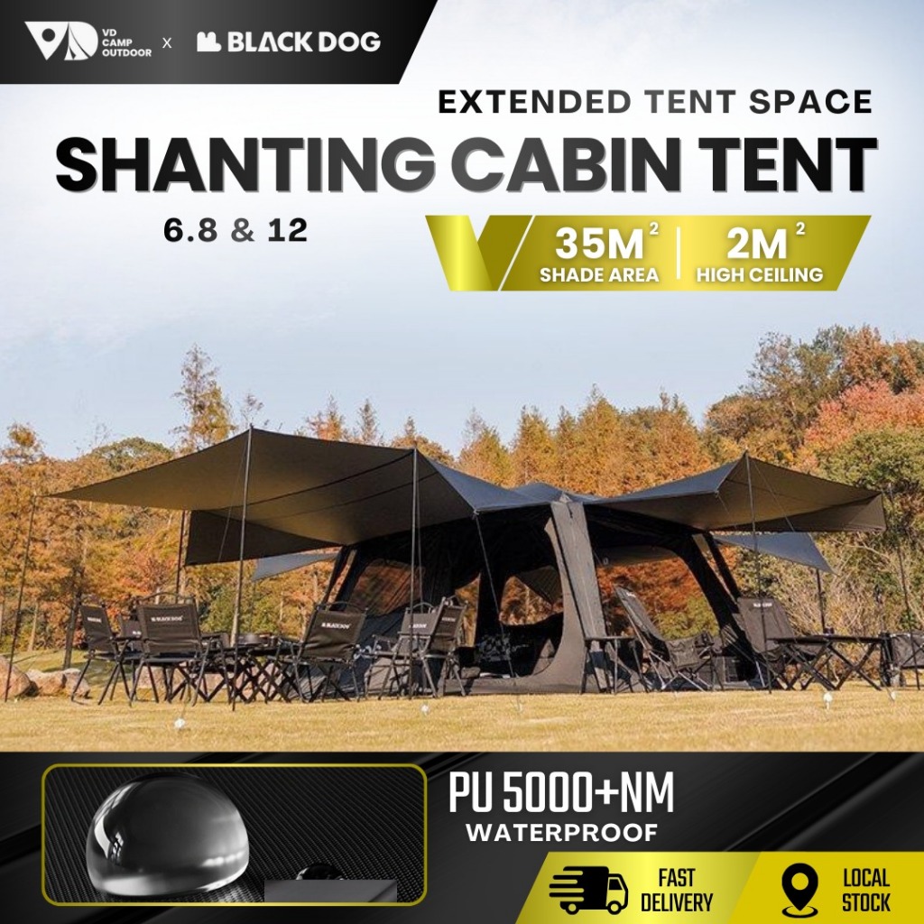 BLACKDOG Waterproof Tent khemah Kalis Air SHANTING Black dog Camping ...