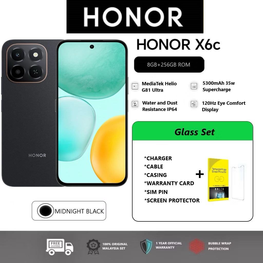 HONOR X6C 4G [NEW] 8GB RAM + 256GB ROM | 50MP CAMERA | 5300MAH 35W FAST ...