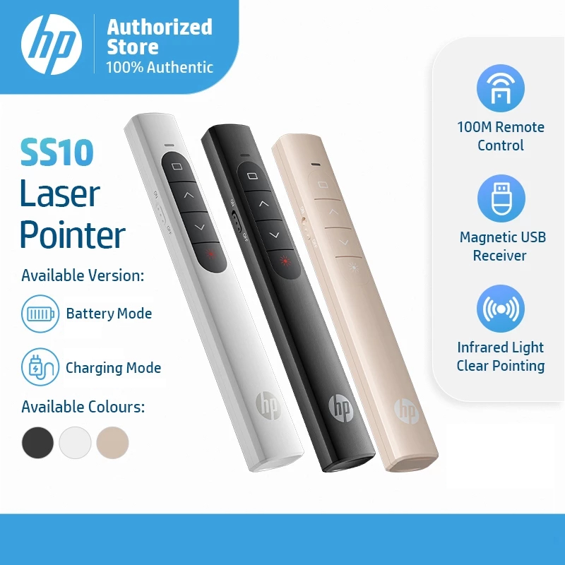 HP SS10 Wireless Presentation Pen PowerPoint Presenter Clicker Remote ...